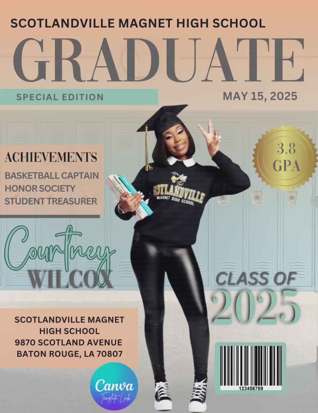 Graduate Magazine | Custom Editable Canva Design | Graduation Announce ...